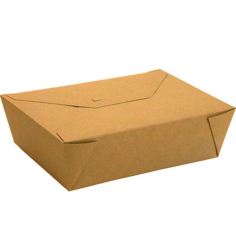 #3 Kraft Paper Takeout Box 8.5" x 6.25" x 2.5" (200/Case) - Canada Brown