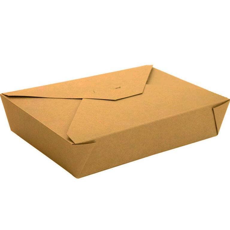 #2 Kraft Paper Takeout Box 8.5" x 6.25" x 1.87" (200/Case) - Canada Brown