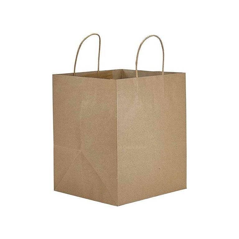 10" x 10" x 10" Kraft Twisted Handle Paper Bags 250/Case - Canada Brown